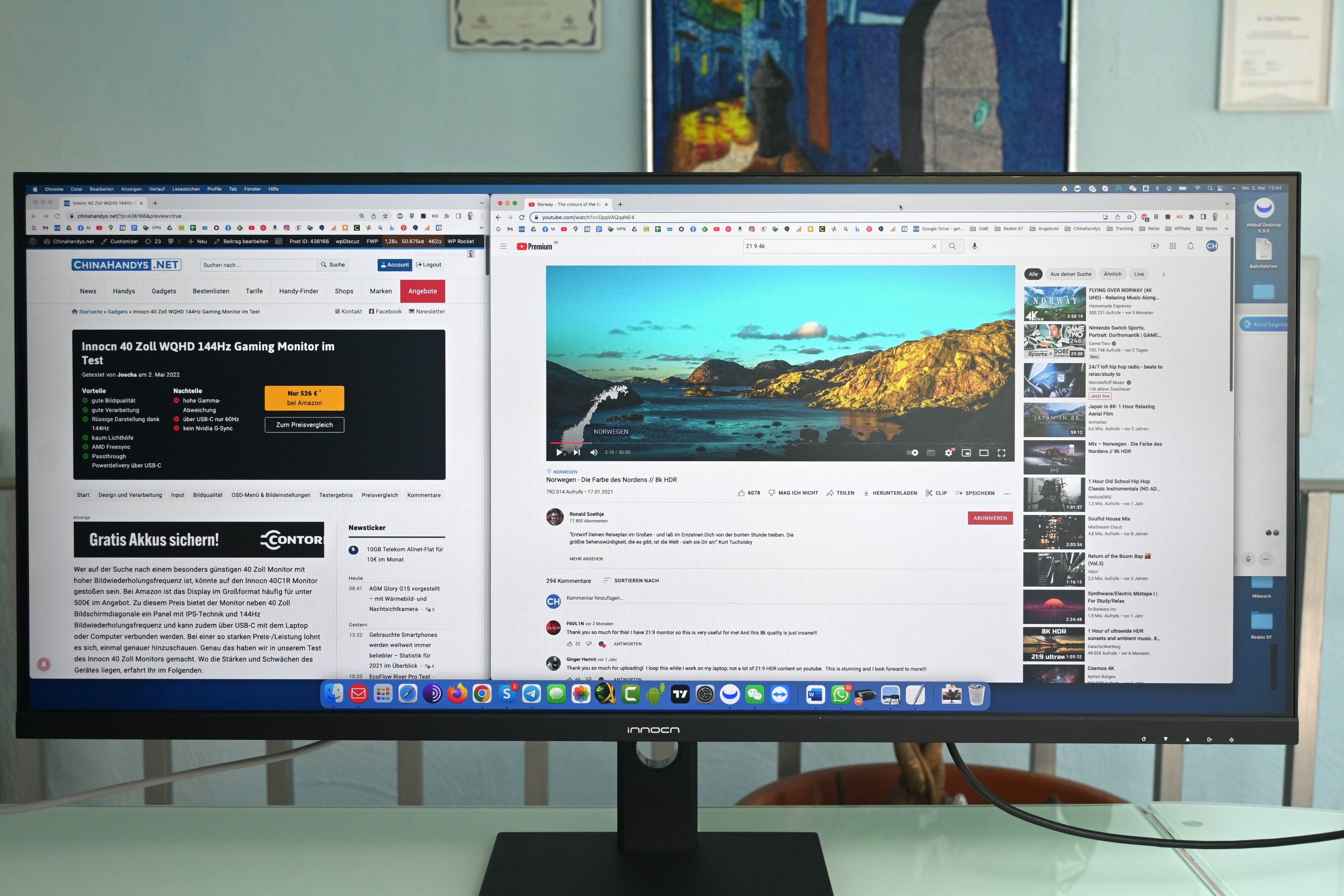 Innocn 40 Zoll WQHD 144Hz Gaming Monitor im Test