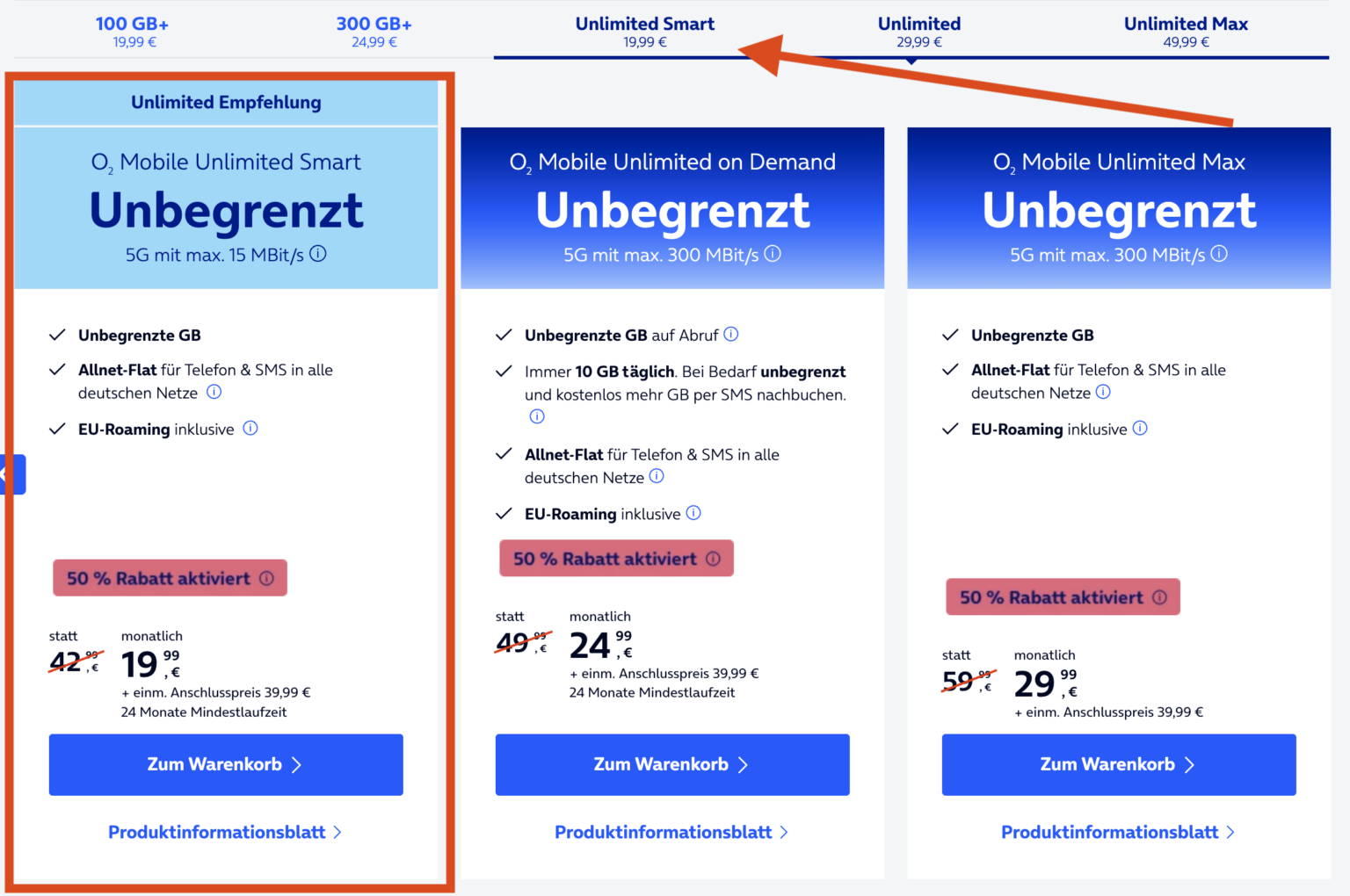 O2 unlimited Smart ist zurück! Unbegrenzt 5G für 20€/Monat
