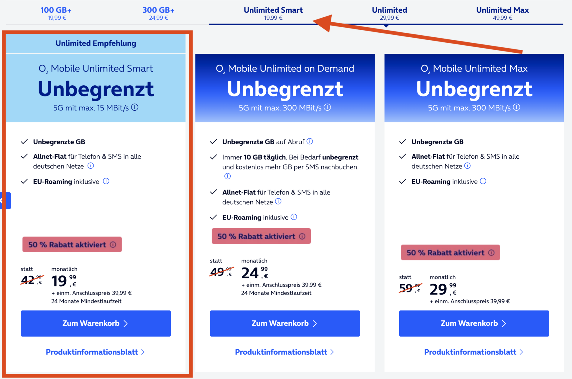 O2 unlimited Smart ist zurück! Unbegrenzt 5G für 20€/Monat